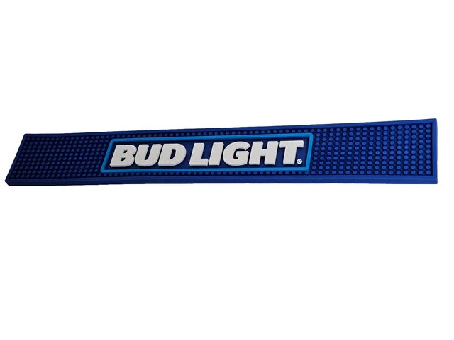 BUD LIGHT &NOT LITE BUDWEISER" Bar Rail Rubber Spill Mat BRAND NEW (24 ...