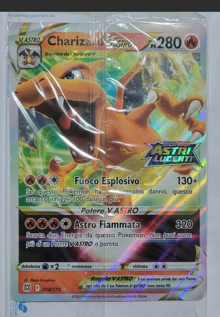 POKÉMON CHARIZARD V Astro Jumbo -Carta Sealed Italiano - Promo - Astri ...