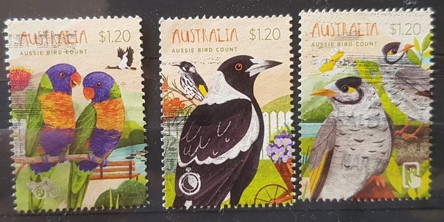 AUSTRALIA 2023 AUSSIE bird count set 3 sheet stamps fine used $5.29 ...