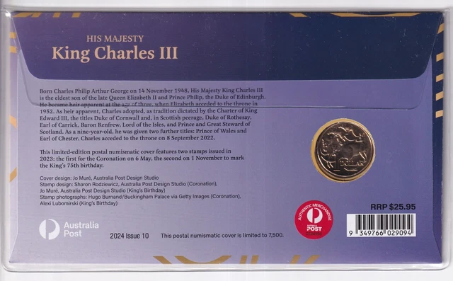 AUSTRALIAN PNC: 2024 His Majesty King Charles Iii Effigy 2023 $1 Ram Coin #121 $38.00 - PicClick AU