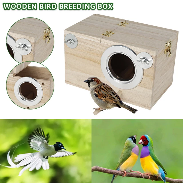 WOODEN BIRD BREEDING Box Cage Parrot Budgie Nesting House Lovebirds Finch suubI £9.06 - PicClick UK
