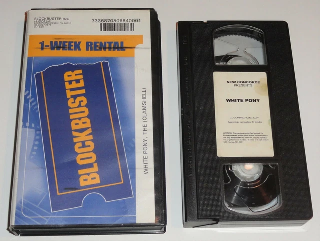 BLOCKBUSTER VIDEO &THE White Pony" Ex-Rental VHS Video Cassette ...