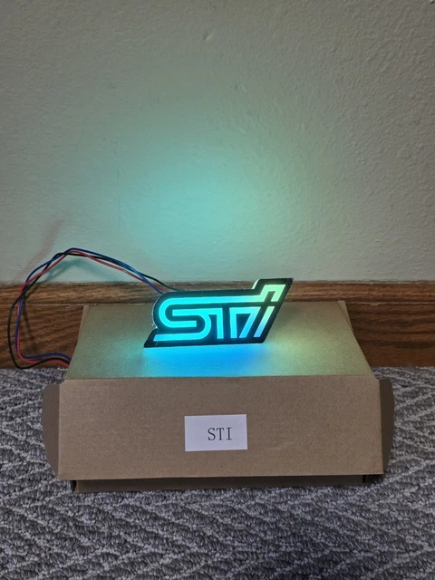 FOR SUBARU STI Front Grille Badge/Emblem Light Up Led RGB Bluetooth ...