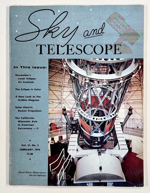 1976 FEB SKY & TELESCOPE Lunar Eclipse Color HUBBLE DIAGRAM Solar Ion ...
