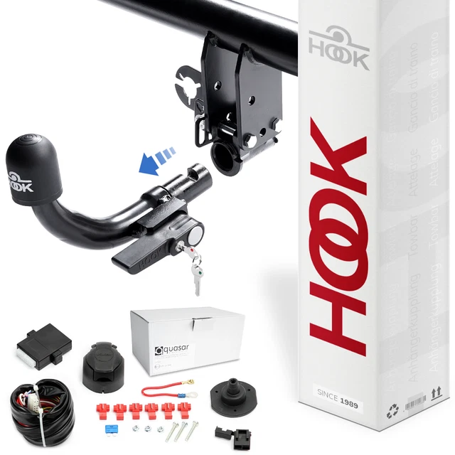 Nuovo Gancio Di Traino Estraibile Kit El Univ 13 Poli Per Vw Golf