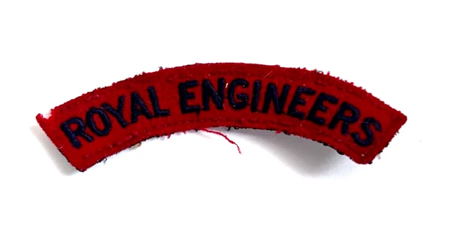 1950'S ROYAL ENGINEERS Cloth Shoulder Patch Flash Badge 11 x 2.5 cm's ...