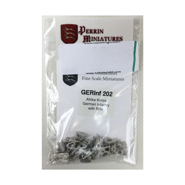PERRIN WWII GERMAN 10mm Afrika Korps - Infantry w/Rifle DAK Pack New £ ...