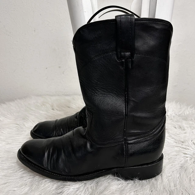 DAN POST MEN'S Black Western Cowboy Boots Roper Calf Height Style 26595 ...