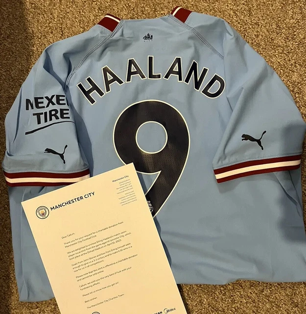 ERLING HAALAND MATCH Worn Manchester City Shirt With Official Letter £ ...