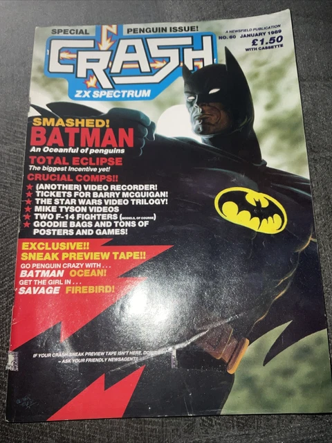 CRASH MAGAZINE ZX Spectrum Issue 60 January 1989 Batman £4.99 - PicClick UK