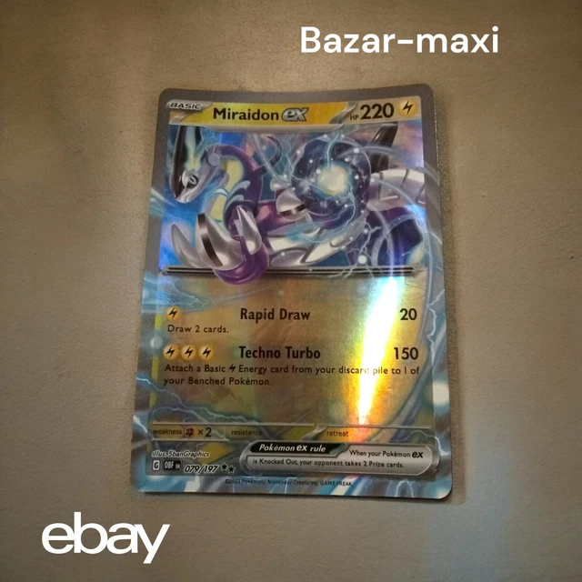 CARTA POKEMON MIRAIDON Ex 079/197 - Ossidiana Infuocata inglese OBF EUR ...