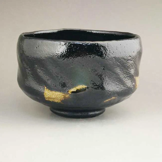 RAKUYAKI RAKU CHAWAN Matcha-wan Kyoto Kiyomizu-Yaki Kyo-Yaki Kuroraku ...
