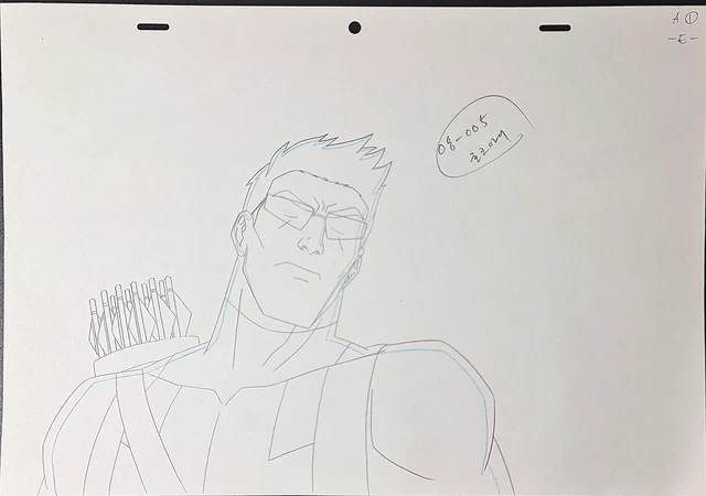 Marvel Avengers Assemble Production Animation Cel Drawing Hawkeye 1119 Eur 2495 Picclick Fr