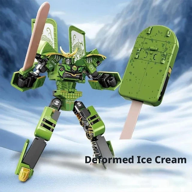 2-IN-1 ICE CREAM Deformation Robot For Image Jar Mecha Creative M od ...
