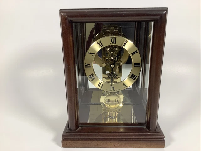 VINTAGE HAMILTON GERMANY Ardmore Skeleton Clockwork Quartz Mantel Clock ...