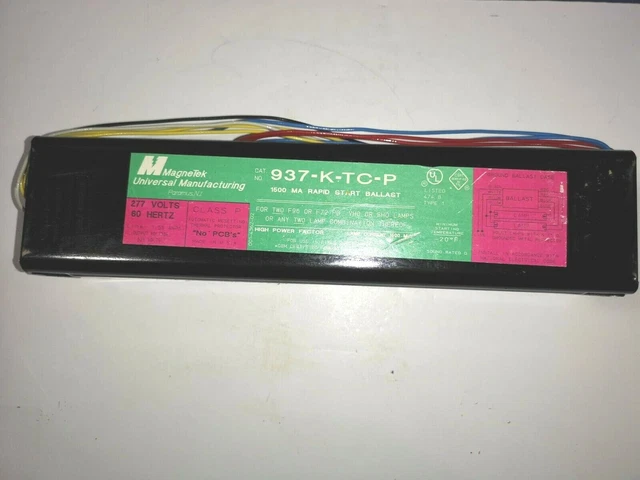 BALASTO UNIVERSAL MAGNATEK 937-K-TC-P para 2 1500MA F72 F96 VHO SHO ...