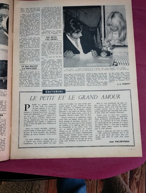 1966 BRIGITTE BARDOT Gunther Sachs Antoine Pinup Revue Noir Et Blanc n° 1116 EUR 10,00 - PicClick FR