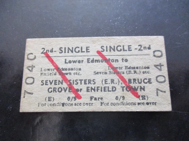 BRITISH RAILWAYS EASTERN - Lower Edmonton Seven Sisters - Edmondson ...