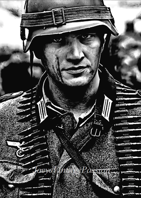 1940'S HANDSOME GERMAN Soldier, Men In Uniform WW2 Combat 4"x6" Reprint ...
