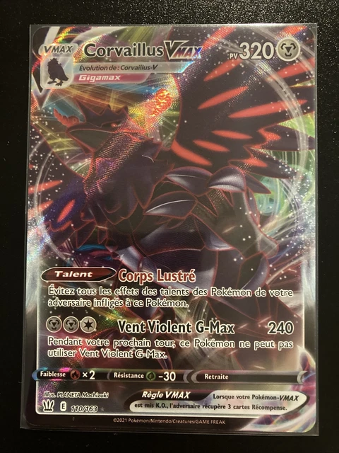 CARTE POKEMON CORVAILLUS Vmax 110/163 EB5 Styles De Combat EB05 FR Neuf ...