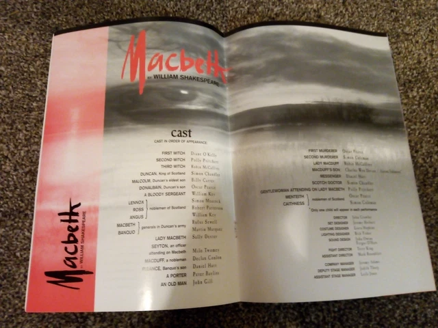 MACBETH THEATRE PROGRAMME (1999, Rufus Sewell, Sally Dexter, Martin Marquez) £6.00 - PicClick UK