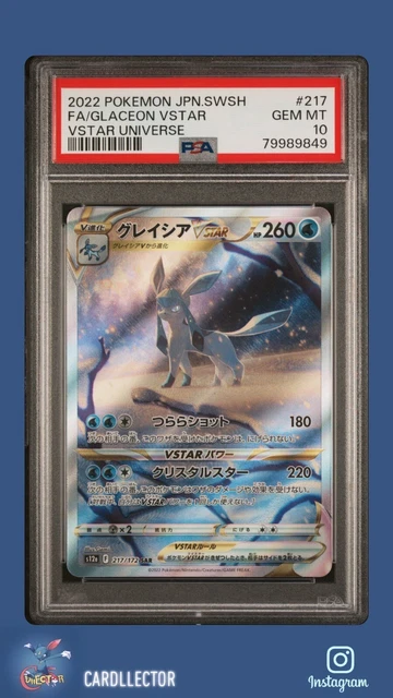 CARTE POKEMON GLACEON 217 VSTAR VSTAR UNIVERSE JAP 2022 PSA 10 EUR 79,00 - PicClick FR