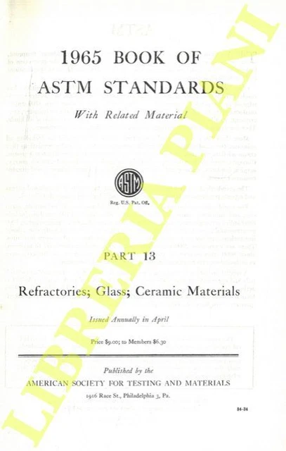 (ASTM) - 1965 Book of ASTM Standards with related material; Part 13 ...
