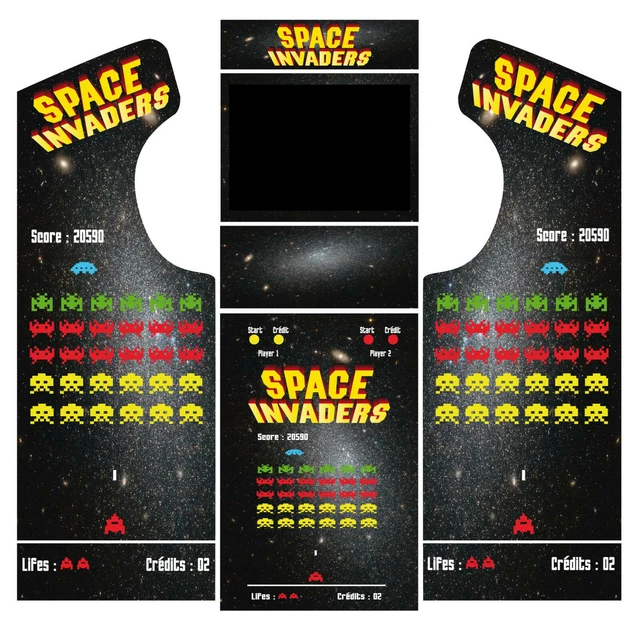 STICKERS BORNE ARCADE - modèle Space Invaders EUR 75,00 - PicClick FR