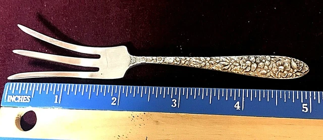 MANCHESTER SILVER CO. Sterling Silver "Southern Rose" Relish Fork; 5 ...