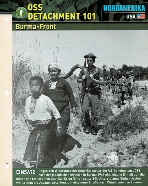 OSS DETACHMENT 101 - Burma-Front - Infokarte EUR 1,00 - PicClick DE