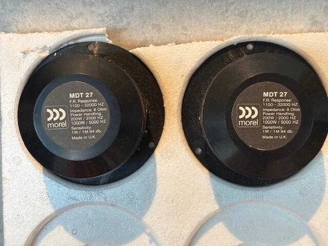 2 X MOREL MDT 27 tweeters - never mounted in cabinets £50.00 - PicClick UK
