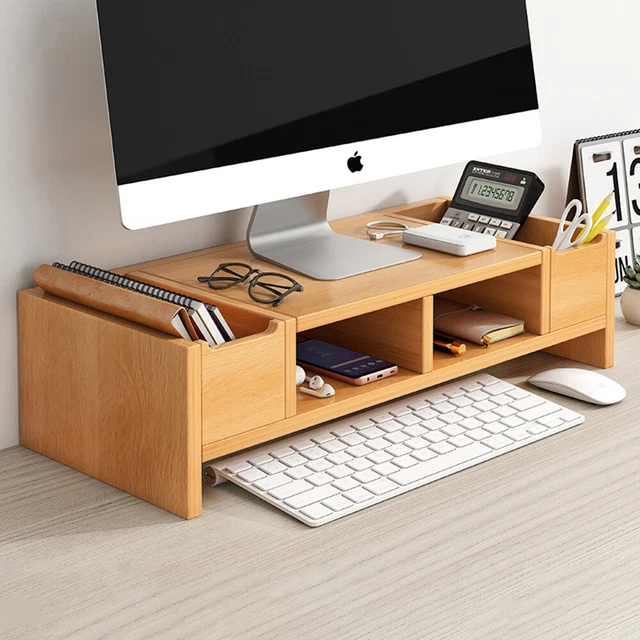 WOODEN DESKTOP COMPUTER Table Portable Laptop Computer Display Screen ...