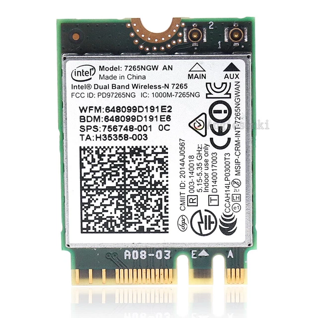 CARTE WIFI SANS fil authentique HP Elitebook double bande 7265NGW AN ...