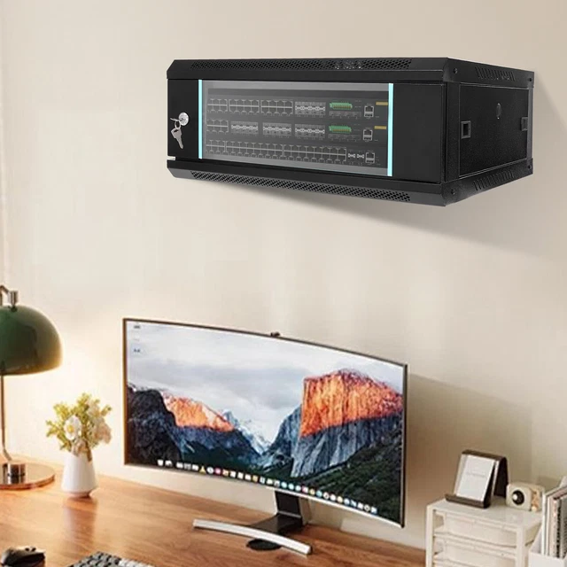 4U WALL MOUNT IT Network Server Rack Cabinet Enclosure Rack Locking Box ...