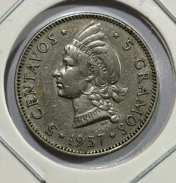 1937 DOMINICAN REPUBLIC 5 Centavos Coin EUR 4,98 - PicClick FR
