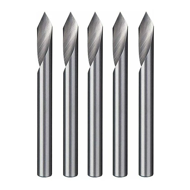 30 DEG V Groove Engraving Tool Flat Bottom CNC Spiral Router Bits 1/8 ...