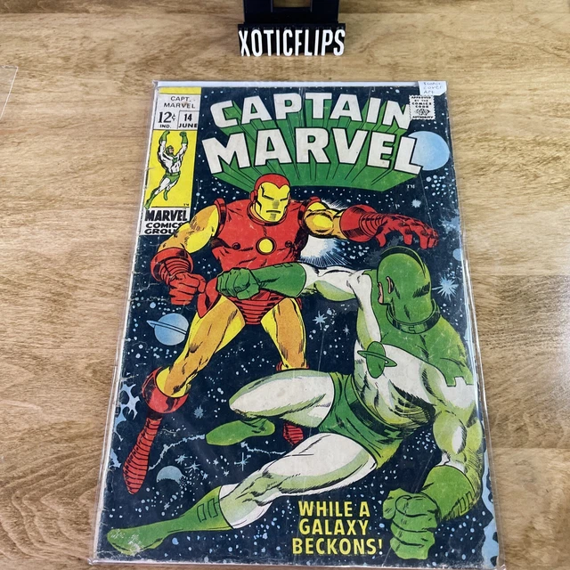 CAPTAIN MARVEL 14 Iron Man App Iconic Frank Springer Cover Silver Age ...