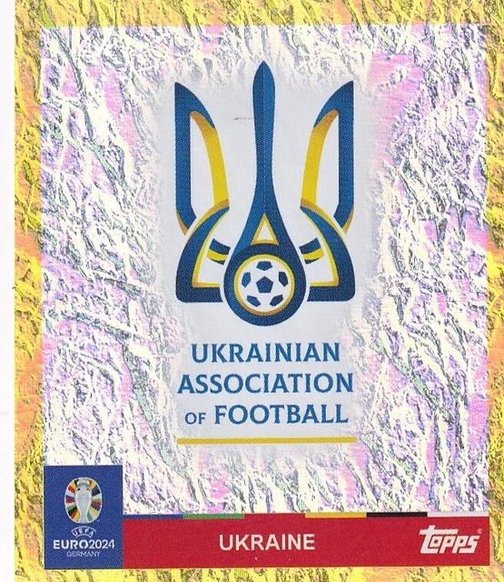 TOPPS UEFA EURO 2024 sticker Swiss UKR 1 Ukraine logo gold parallel £4. ...
