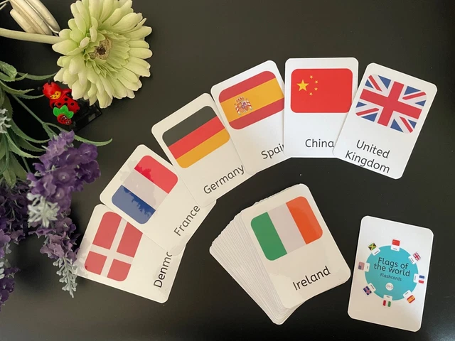 32 FLAGS OF The World Flash Cards - EYFS/ Preschool/ Toddler/ SEN/ KS1 ...