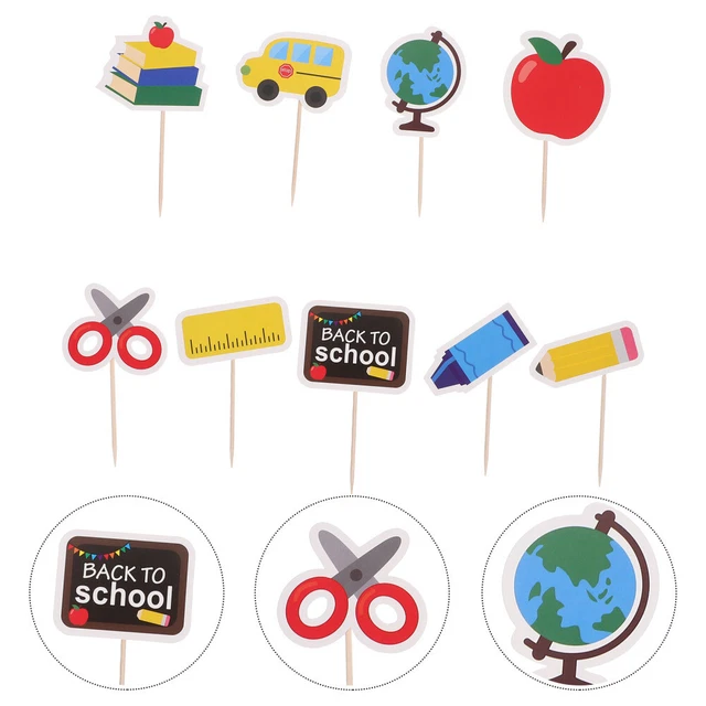TEACHER CUPCAKE TOPPERS Back School Ornaments Teacher Appreciation £7. ...