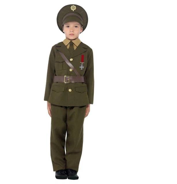 CHILD BOY ARMY Officer WW2 Military Fancy Dress Party Costume £17.47 ...