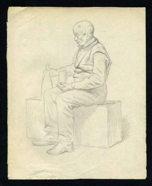 19TH CENTURY ORIGINAL drawing PORTRAIT D MEN £31.77 - PicClick UK
