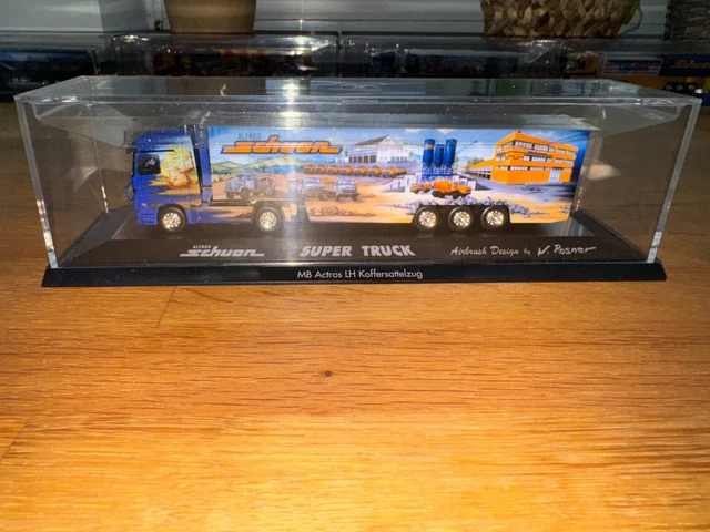 HERPA MB ACTROS Koffersattelzug Schuon Supertruck 120210, #206 EUR 54 ...