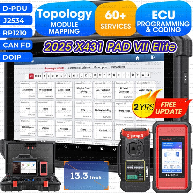 LAUNCH X431 PAD VII ELITE PAD 7 PRO Diagnostic Scanner Key Programming ...