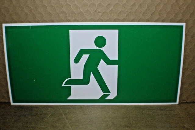 RUNNING MAN PICTOGRAM STRAIGHT FROM HERE Exit Sign 13in X 6.25in Insert ...