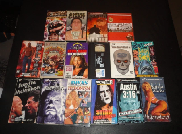 WRESTLING VHS LOT (VHS Lot of 16) WWF NWA WCW NWO ECW Wrestling Rare ...