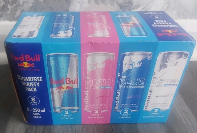 RED BULL SUGAR Free Energy Drink Variety Pack 250ml x8 Cans Pink Blue ...