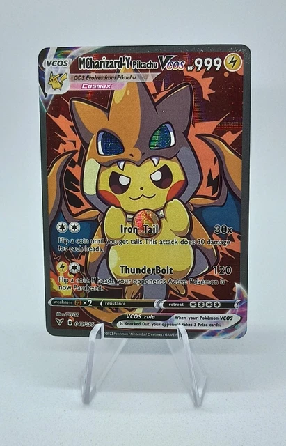 PIKACHU POKEMON CHARIZARD Dracaufeu Pika Carte Card Holo Flash Foil ...