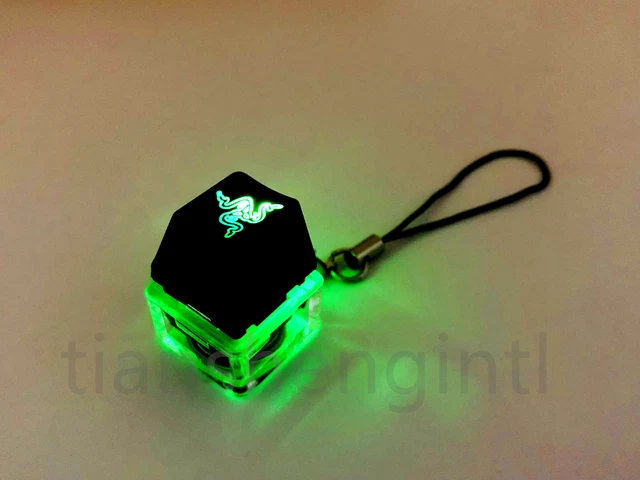 RAZER GREEN SWITCH Tester Sampler Translucent Black Keycaps KeyChain ...