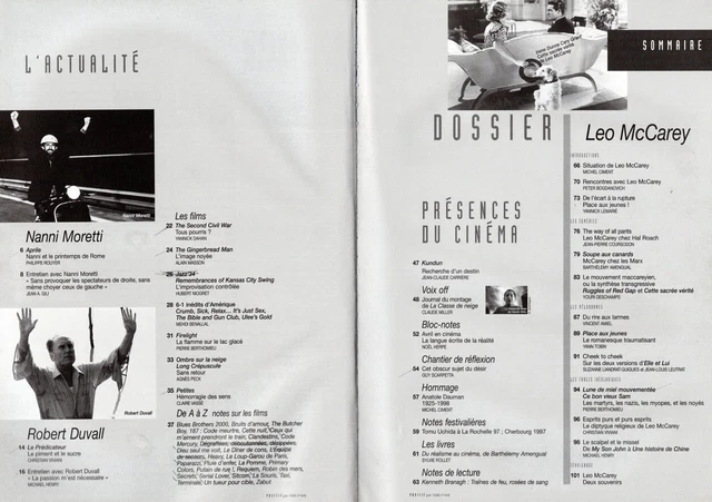 CINÉMA POSITIF N°448 - Leo McCarey - Nanni Moretti - Robert Duvall ...